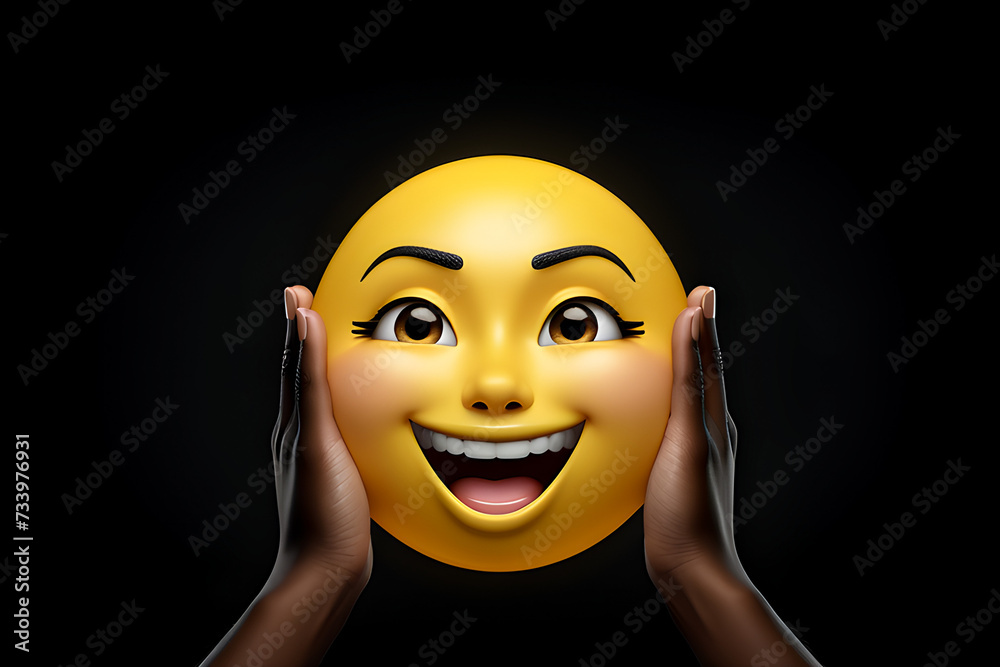 emoji depicting a face with a hand over its mouth centered on a solid ...