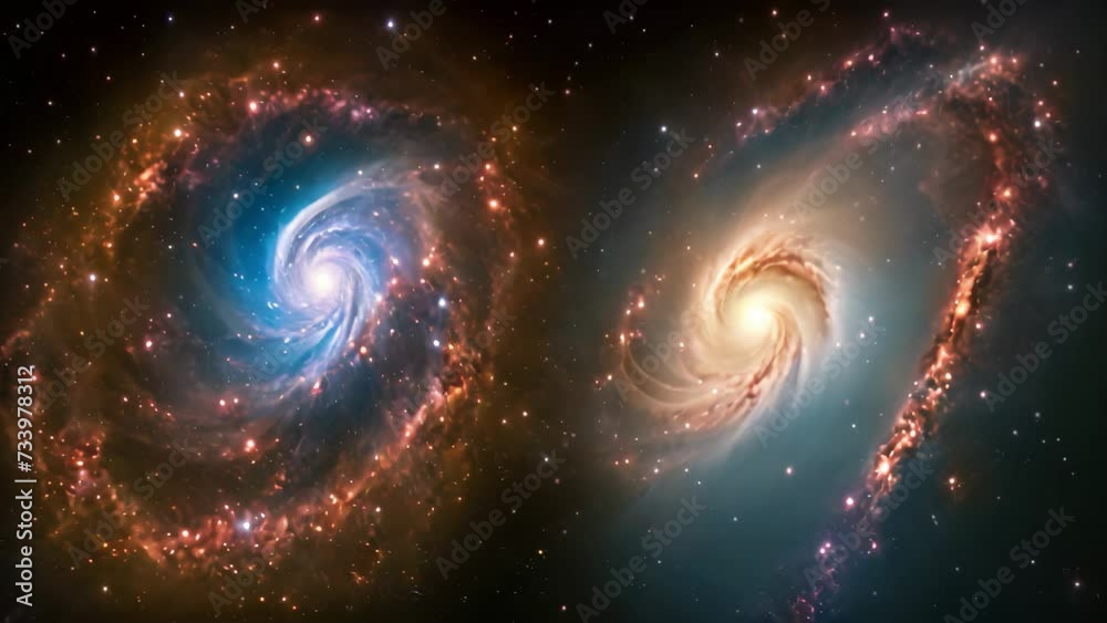 an image of two spiral galaxies, providing an awe-inspiring look at ...