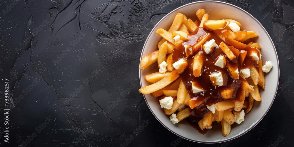 Classic Canadian Poutine with Cheese Curds and Gravy. Traditional ...