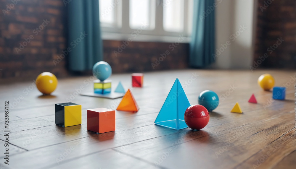 Different sized and different colored geometric shapes for learning ...