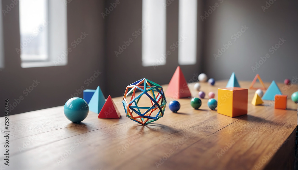 Different sized and different colored geometric shapes for learning ...