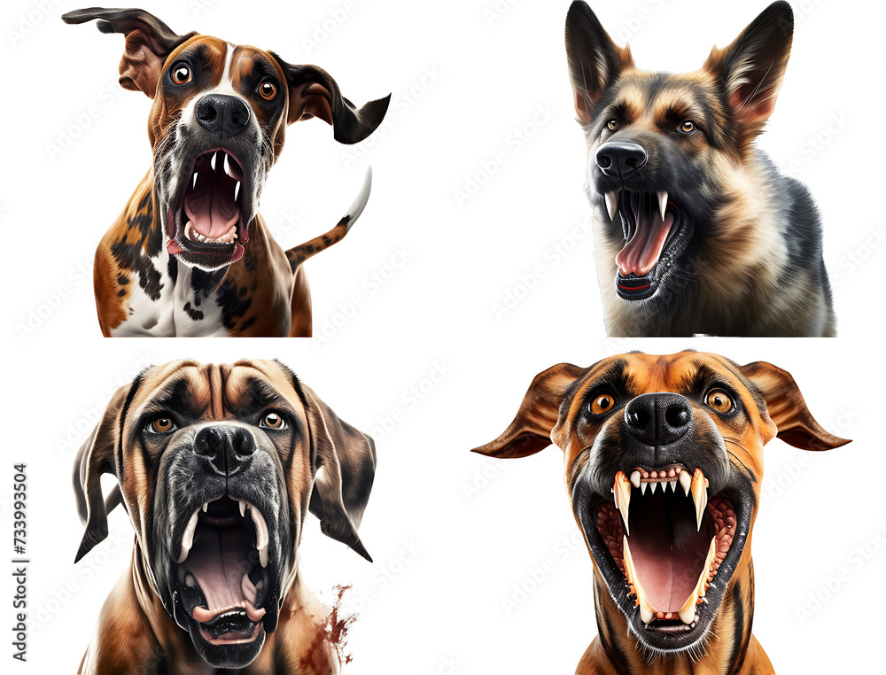 Set of rabies dogs on transparent background PNG. Summer rabies concept ...