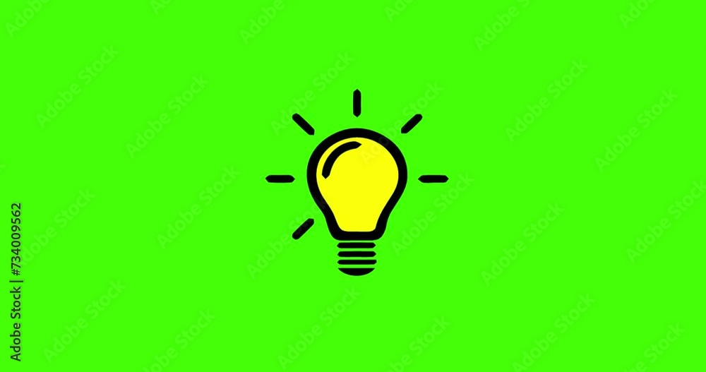Vidéo Stock 2d light bulb animation on a green screen. Light Bulb ...