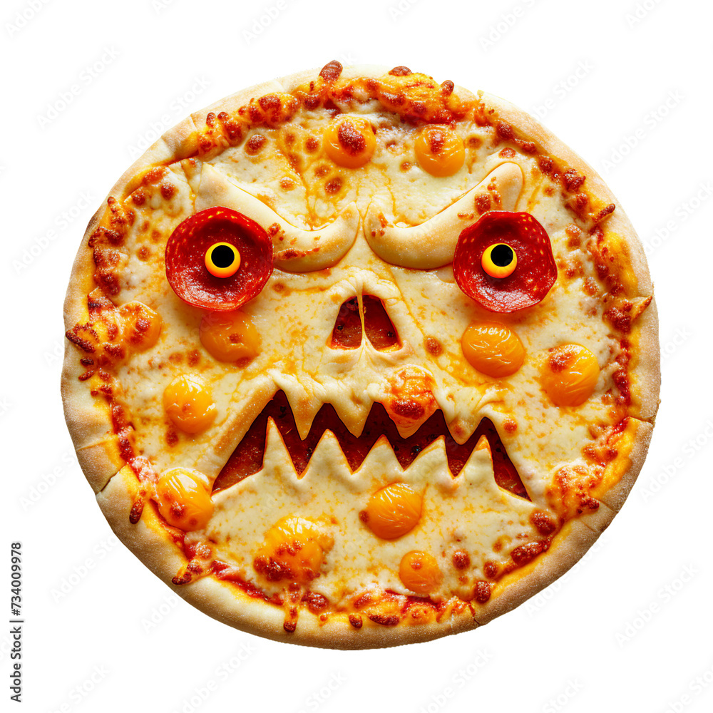 scary pizza, PNG image, transparent background. Stock Illustration ...