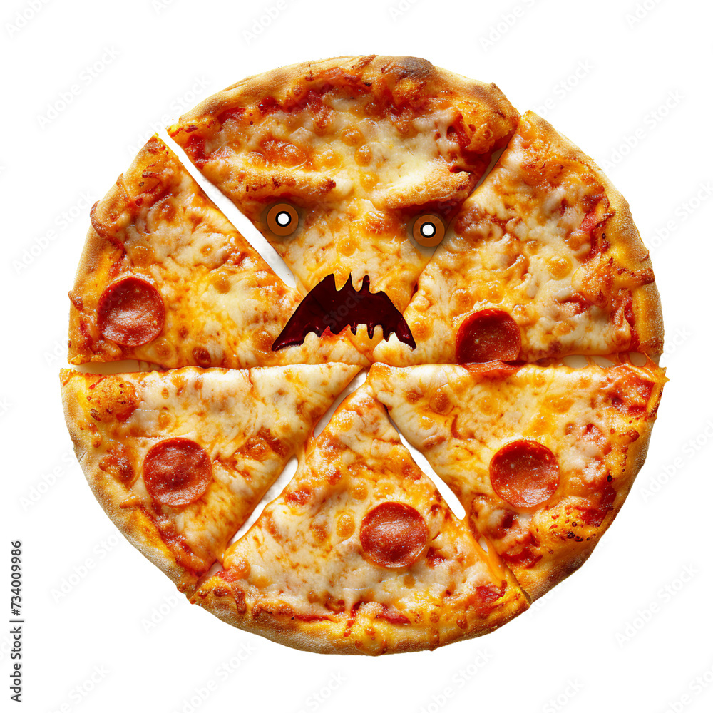 scary pizza, PNG image, transparent background. Stock Illustration ...