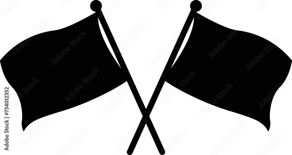 crossed colorguard flags symbol svg vector color guard flags Stock ...