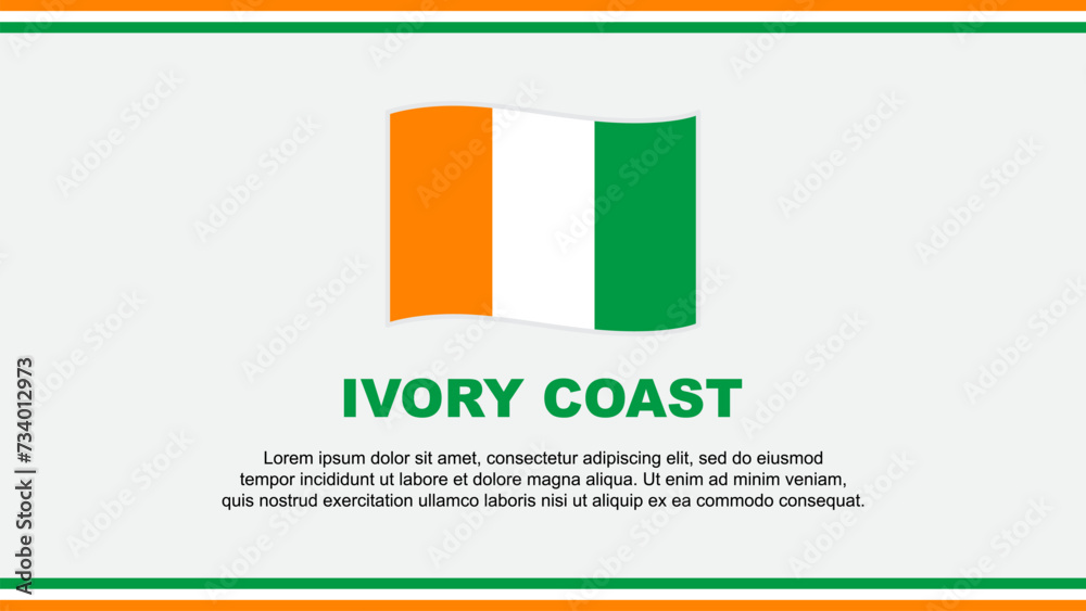 Ivory Coast Flag Abstract Background Design Template. Ivory Coast ...