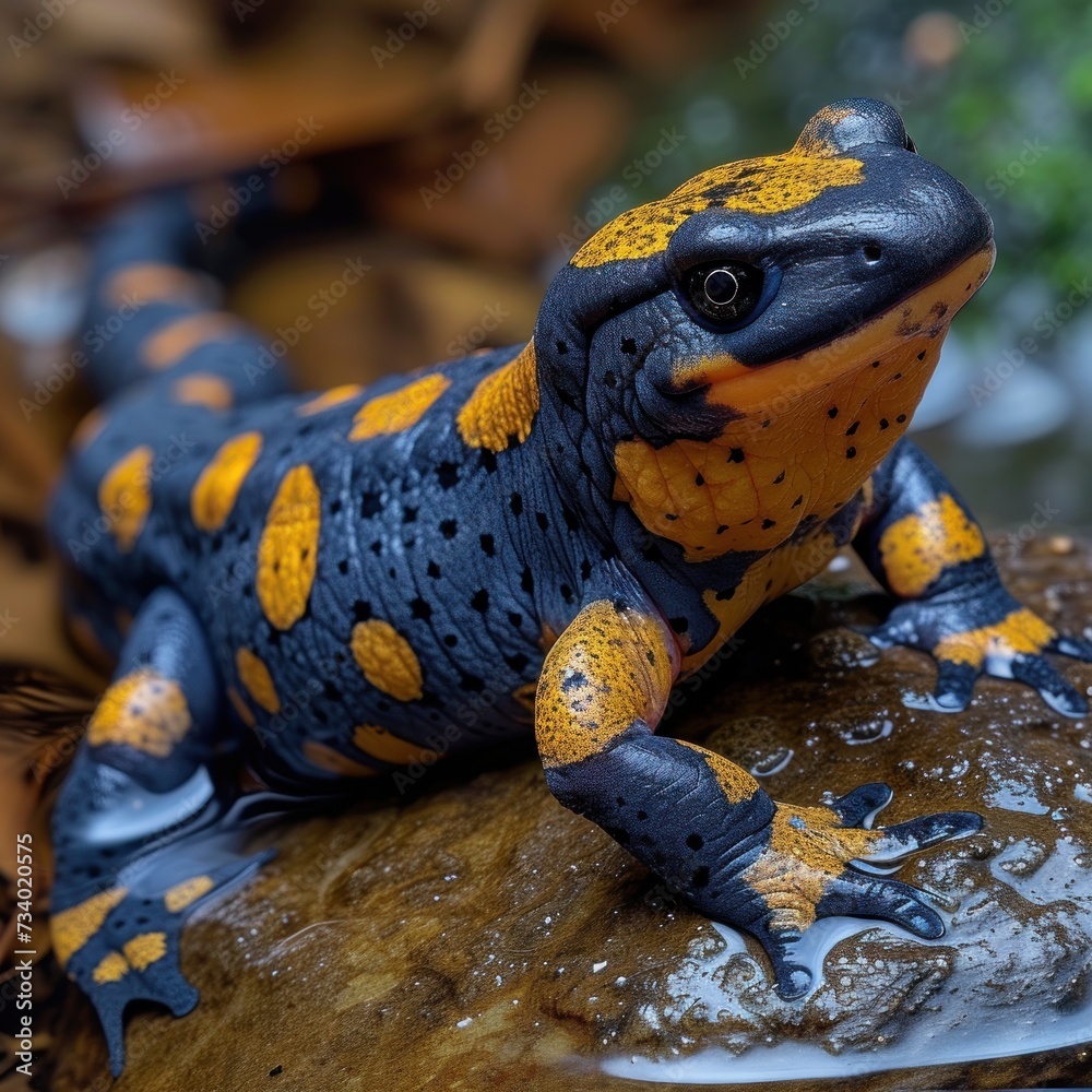 Female Crocodile newt (Tylototriton verrucosus) is an attractive large ...