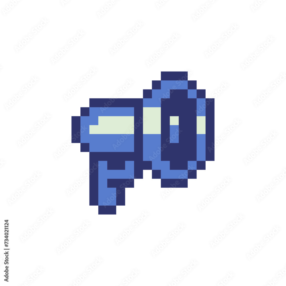 Pictograph of megaphone, emoji. Vector bullhorn symbol. 8-bit. Pixel ...