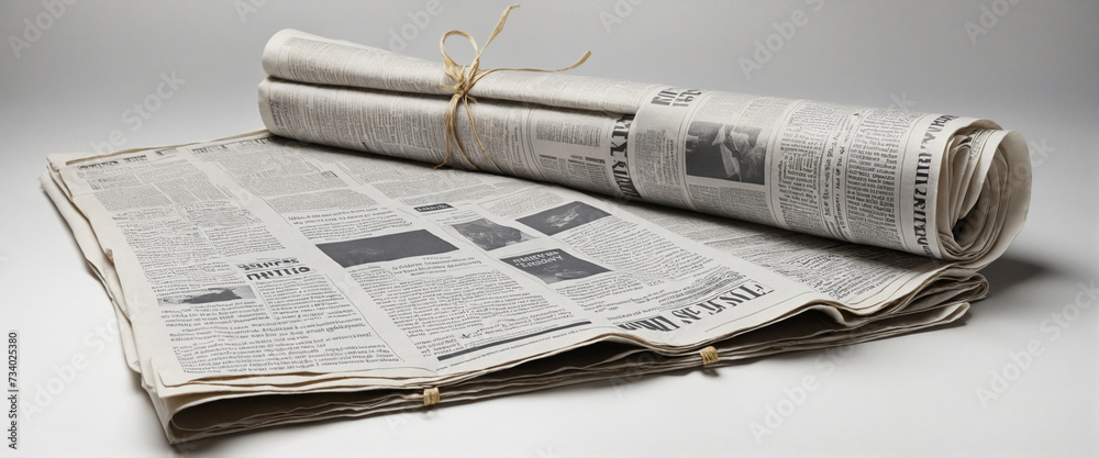 Isolated Newspaper Stack with Shadow on Transparent Background Stock ...