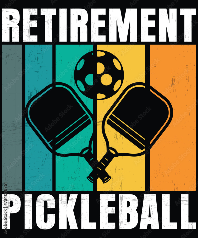 Retirement Pickleball, Funny Pickleball vector T-shirt design, Funny ...