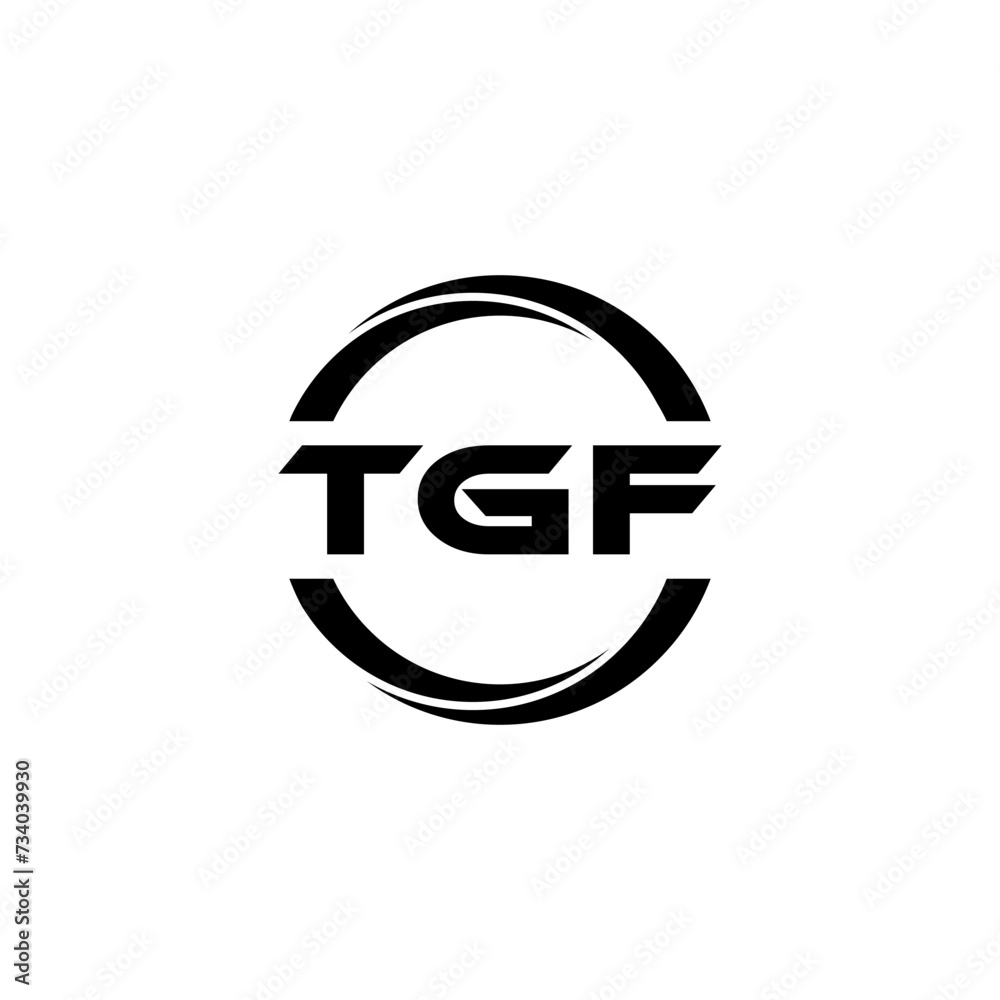 TGF letter logo design with white background in illustrator, cube logo ...