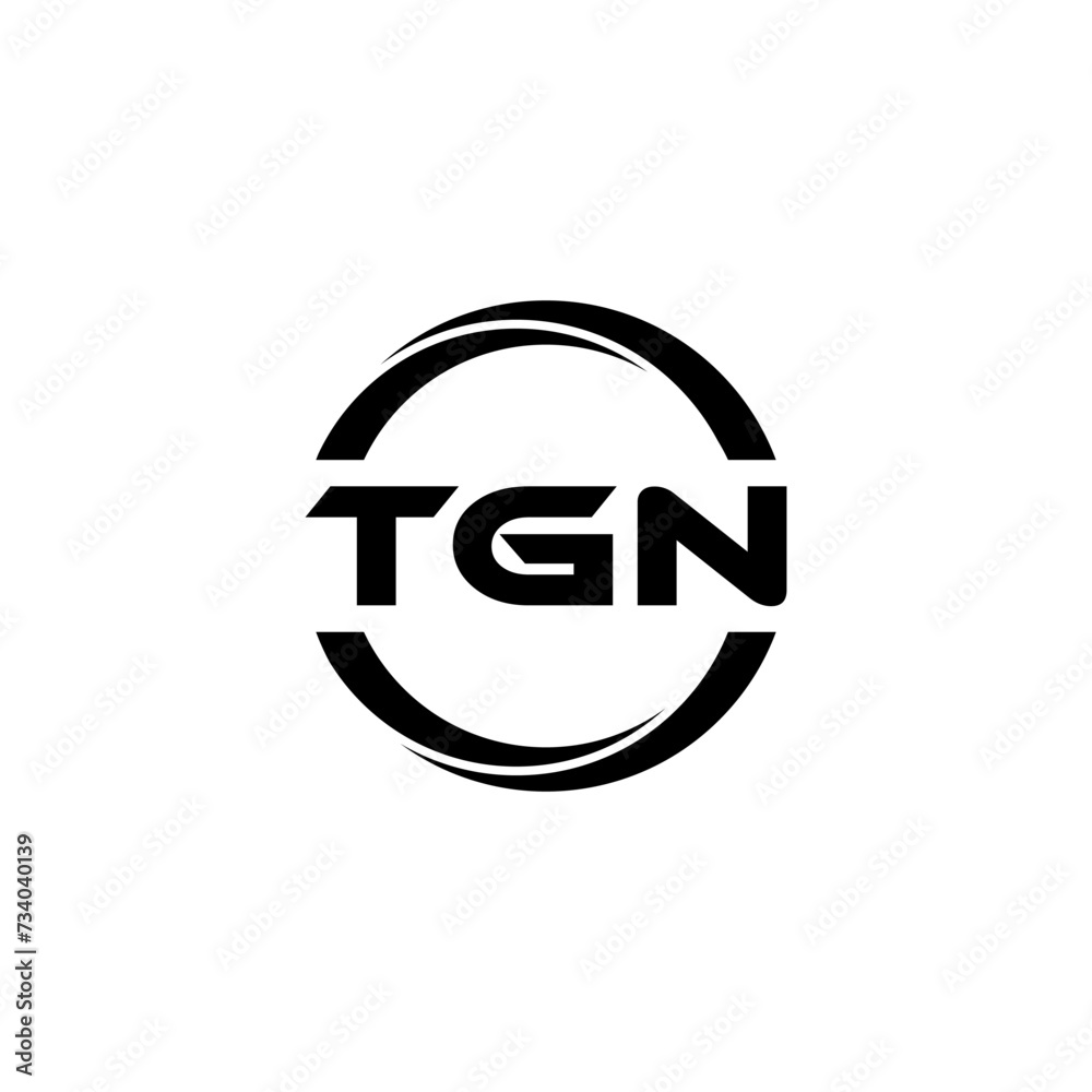 TGN letter logo design with white background in illustrator, cube logo ...