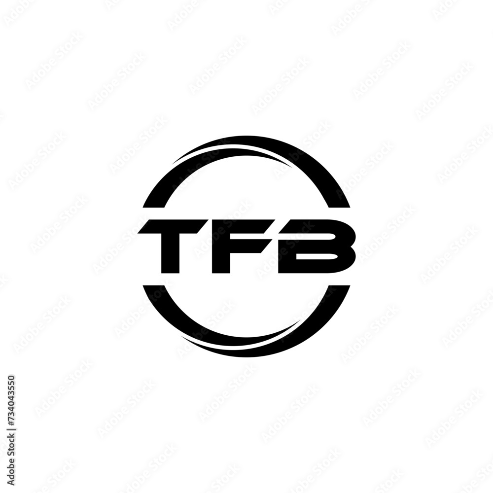 TFB letter logo design with white background in illustrator, cube logo ...