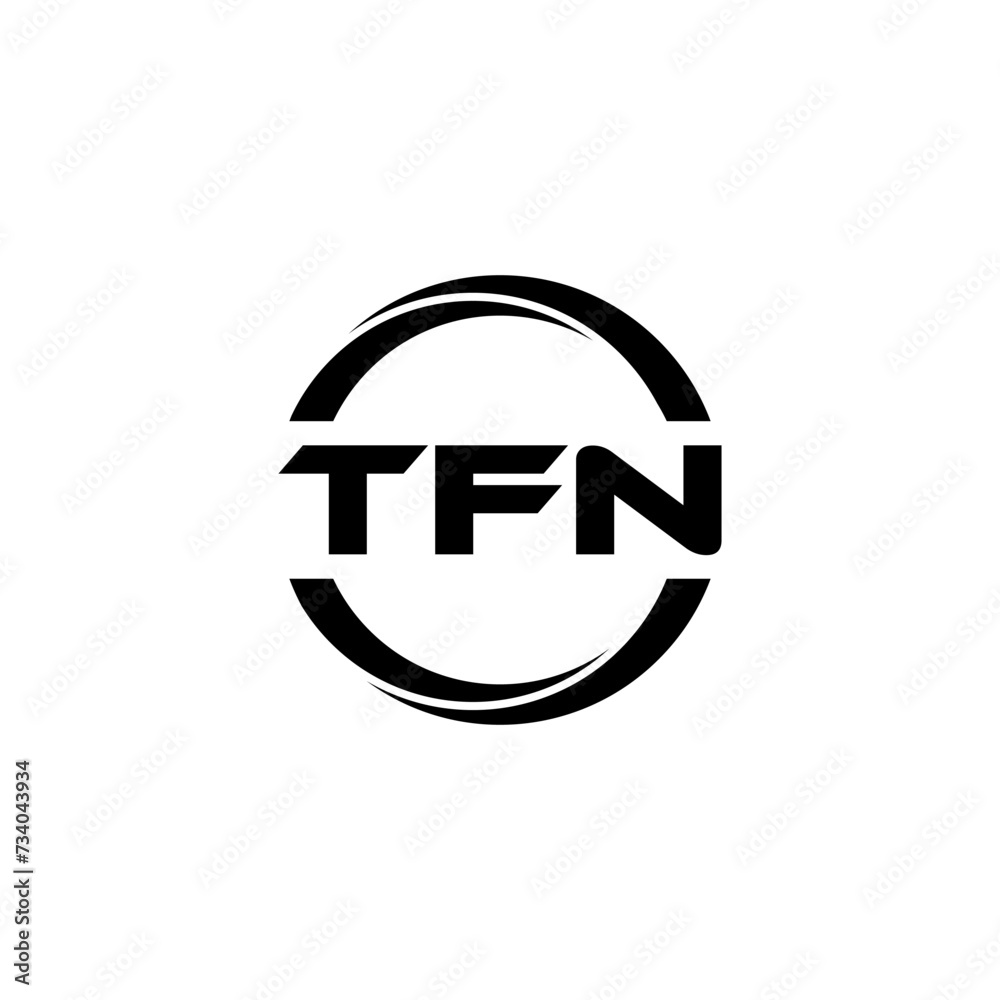 TFN letter logo design with white background in illustrator, cube logo ...