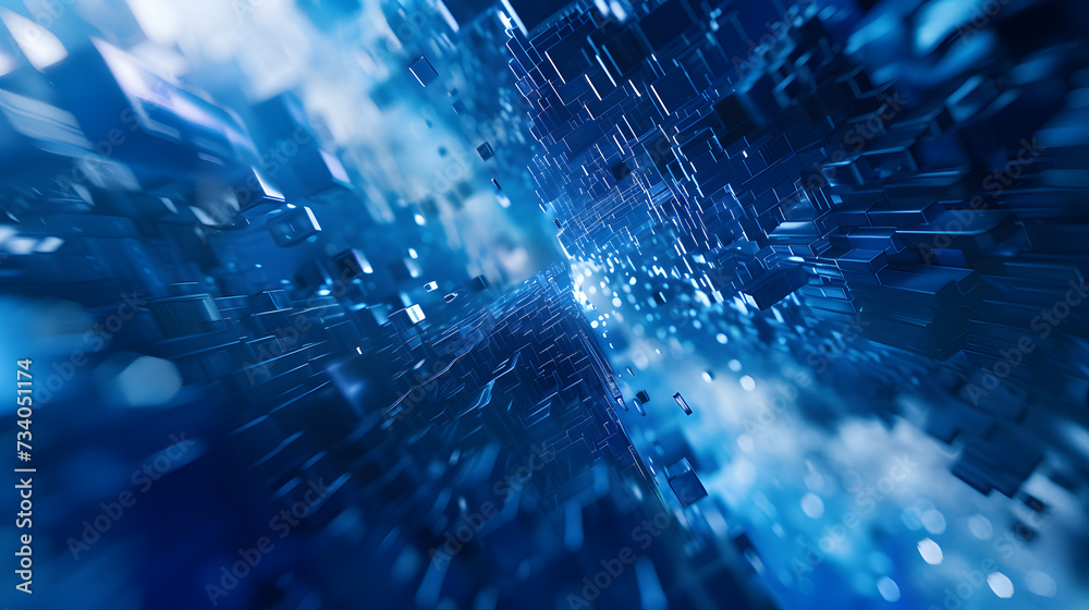 abstract pixelated background in cobalt, desktop background, aspect ...