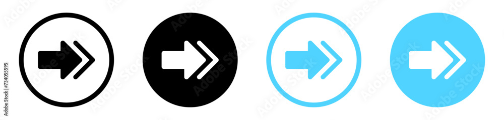 Abstract arrow speed icon. Sideways Arrow icon Striped direction sign ...