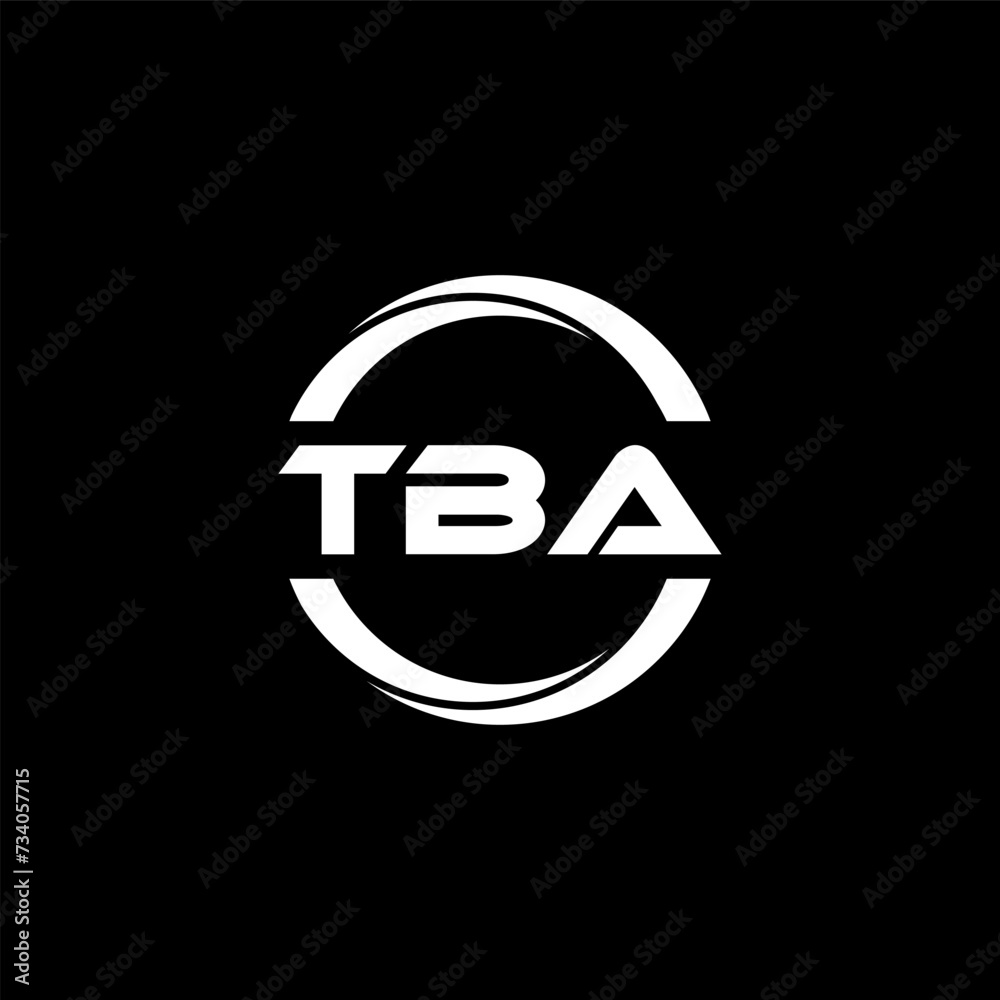 TBA letter logo design with black background in illustrator, cube logo ...