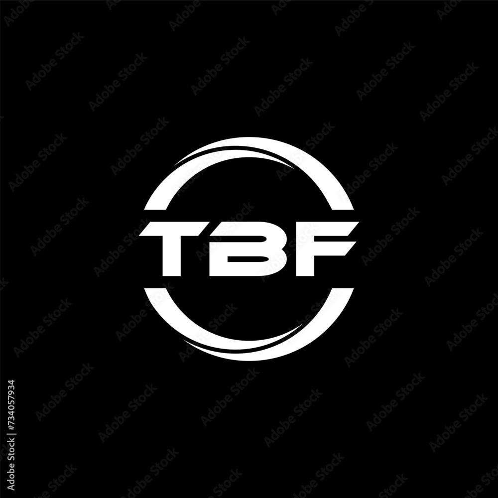 TBF letter logo design with black background in illustrator, cube logo ...