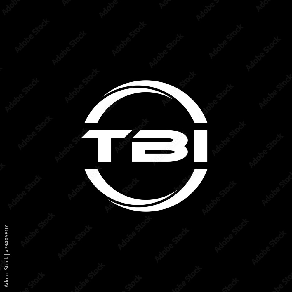 TBI letter logo design with black background in illustrator, cube logo ...