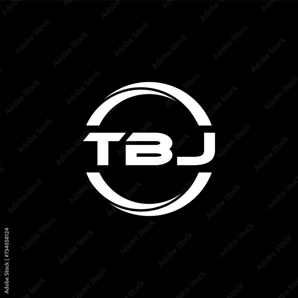 TBJ letter logo design with black background in illustrator, cube logo ...