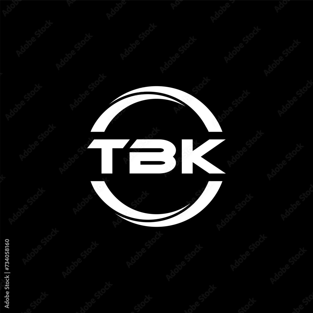 TBK letter logo design with black background in illustrator, cube logo ...