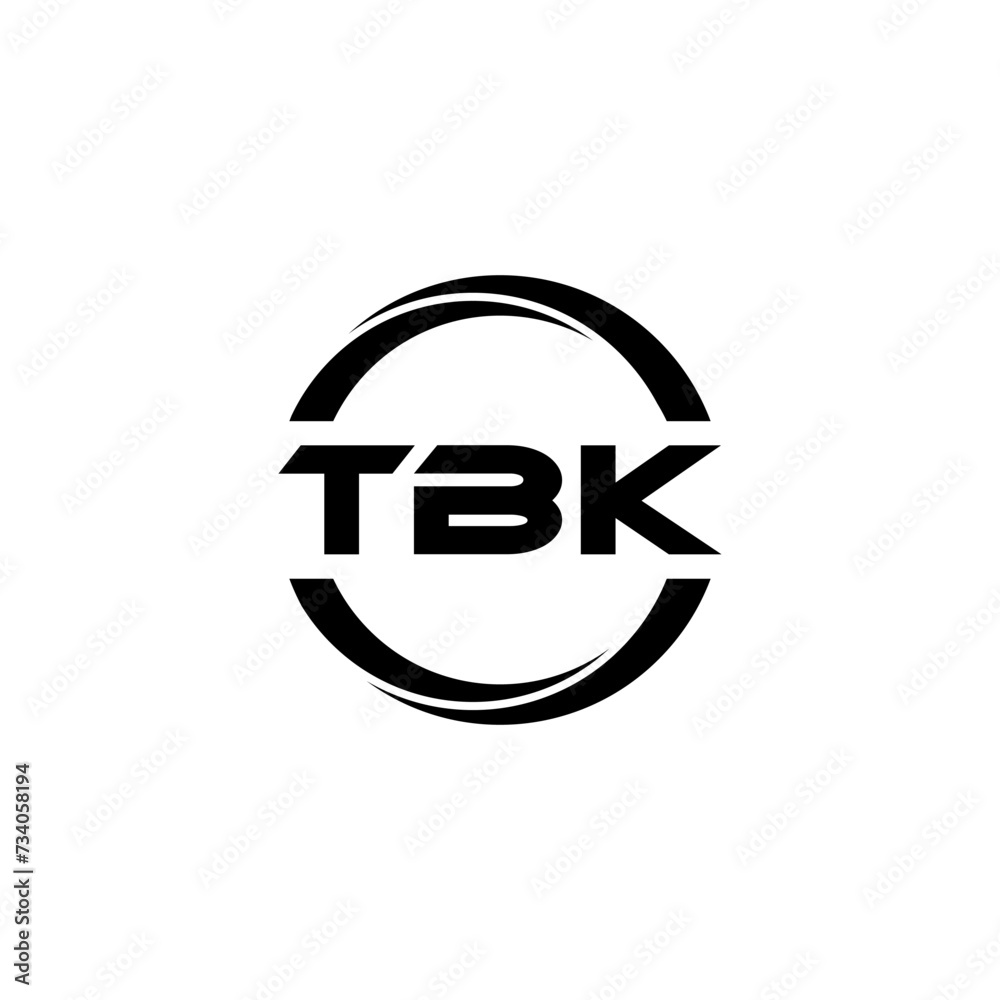 TBK letter logo design with white background in illustrator, cube logo ...