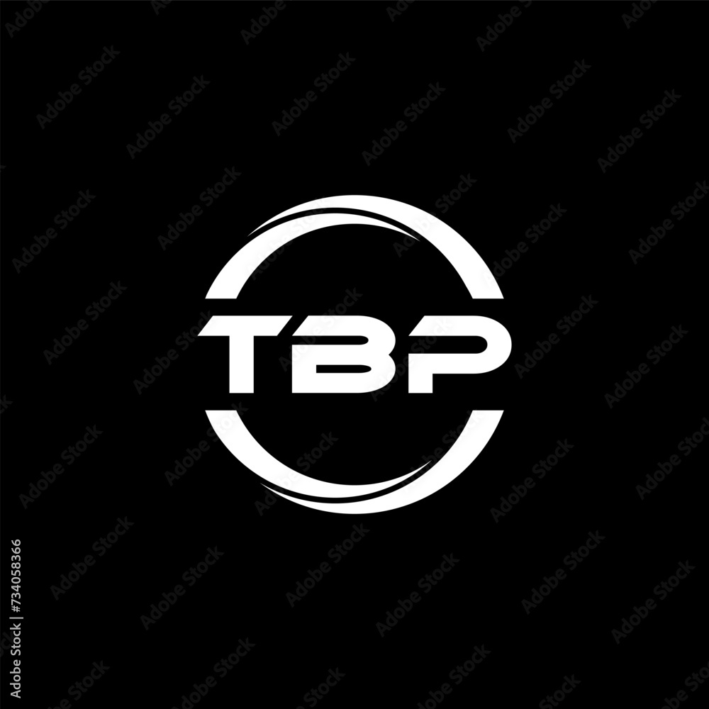 TBP letter logo design with black background in illustrator, cube logo ...