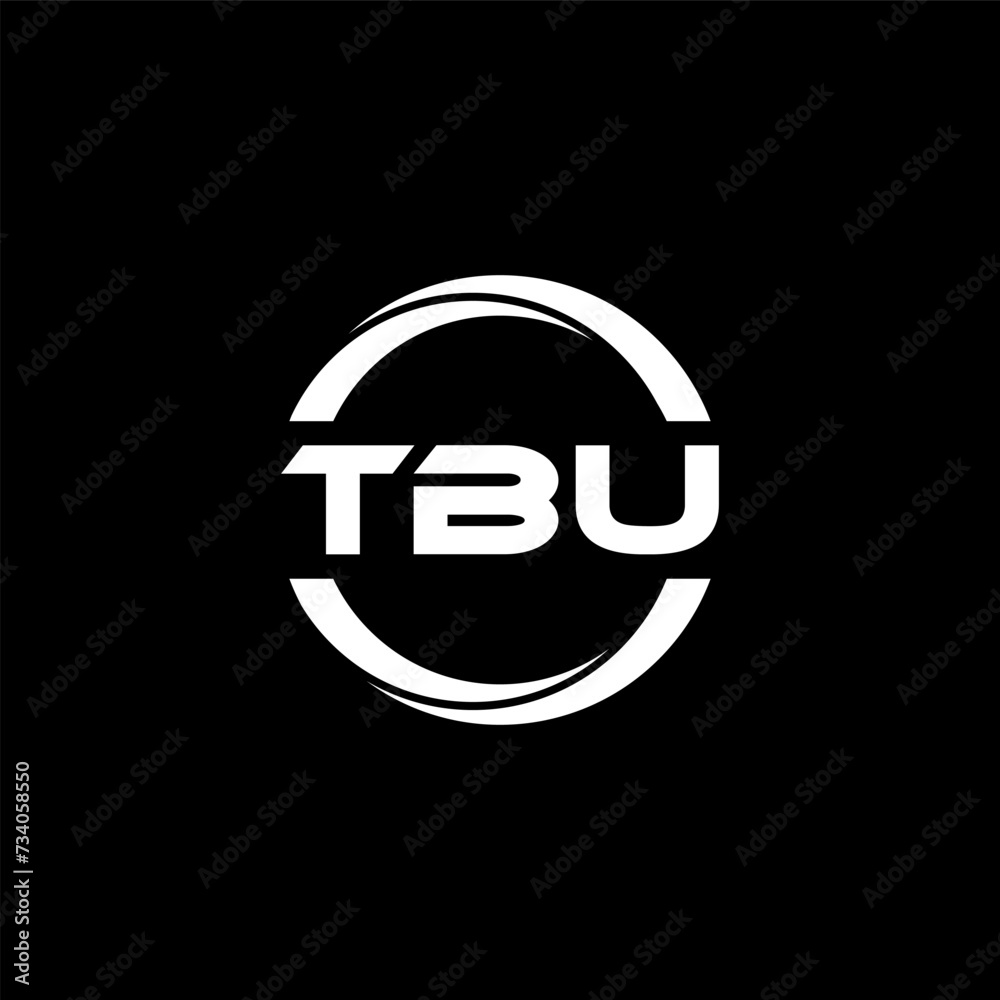 TBU letter logo design with black background in illustrator, cube logo ...
