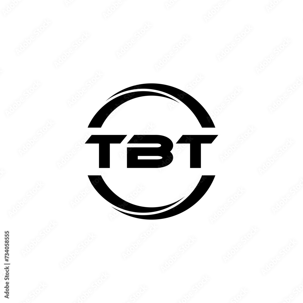 TBT letter logo design with white background in illustrator, cube logo ...