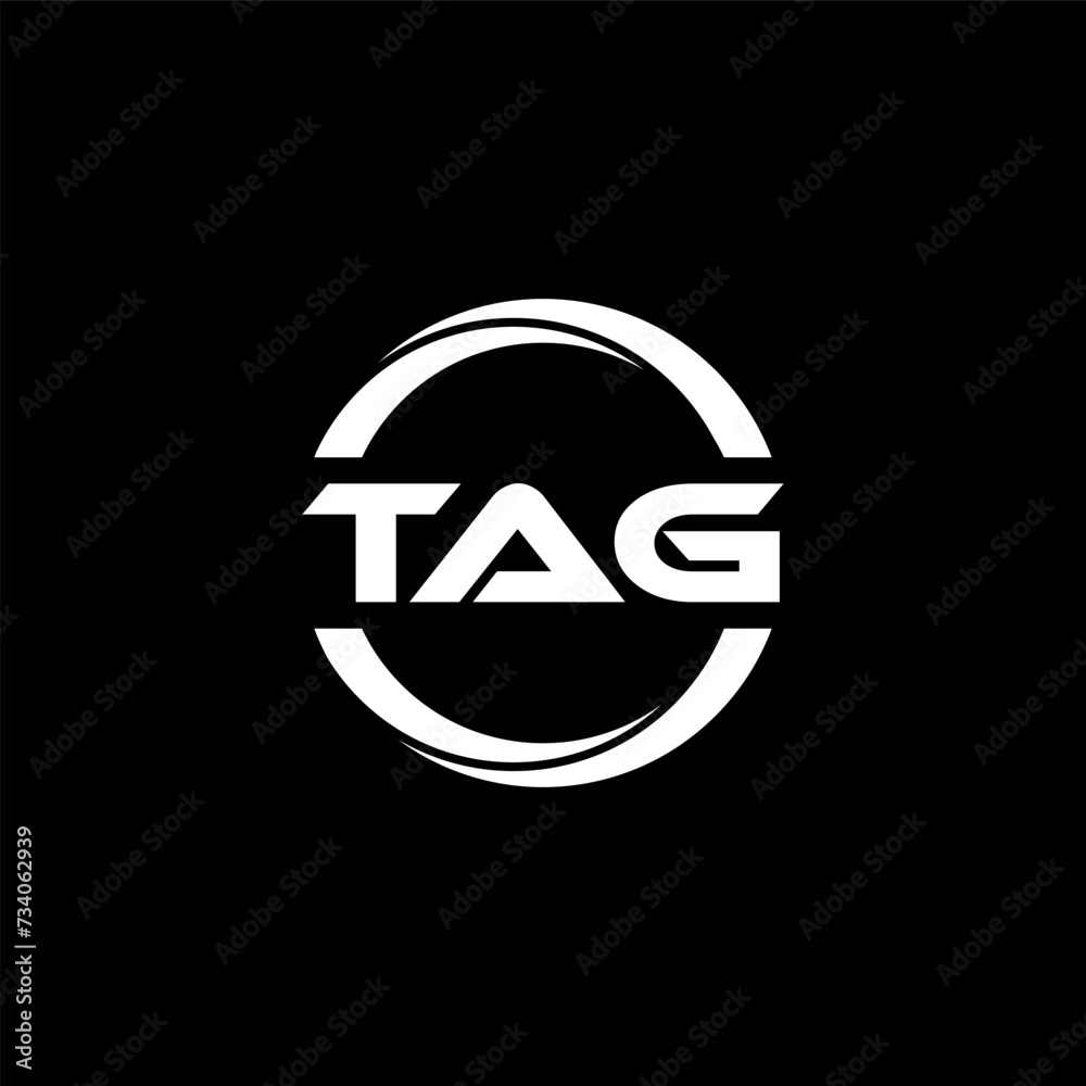 TAG letter logo design with black background in illustrator, cube logo ...