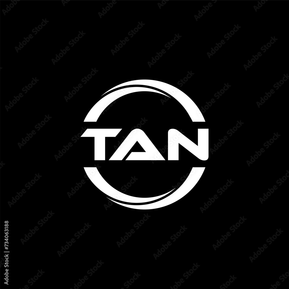 TAN letter logo design with black background in illustrator, cube logo ...