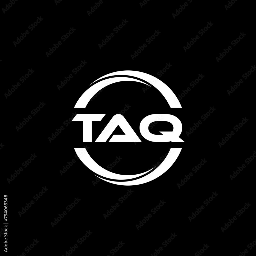 TAQ letter logo design with black background in illustrator, cube logo ...