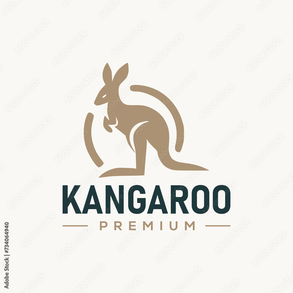 Kangaroo logo, icon vector design template. flat logo vector kangaroo ...