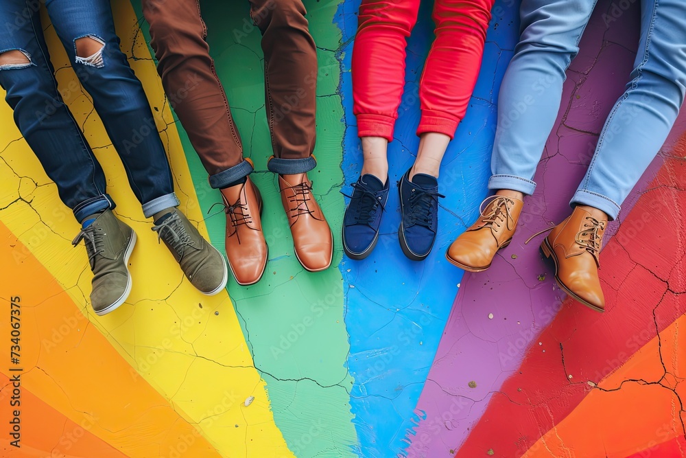 Vibrant urban scene reflecting diversity and inclusivity. Celebrating ...