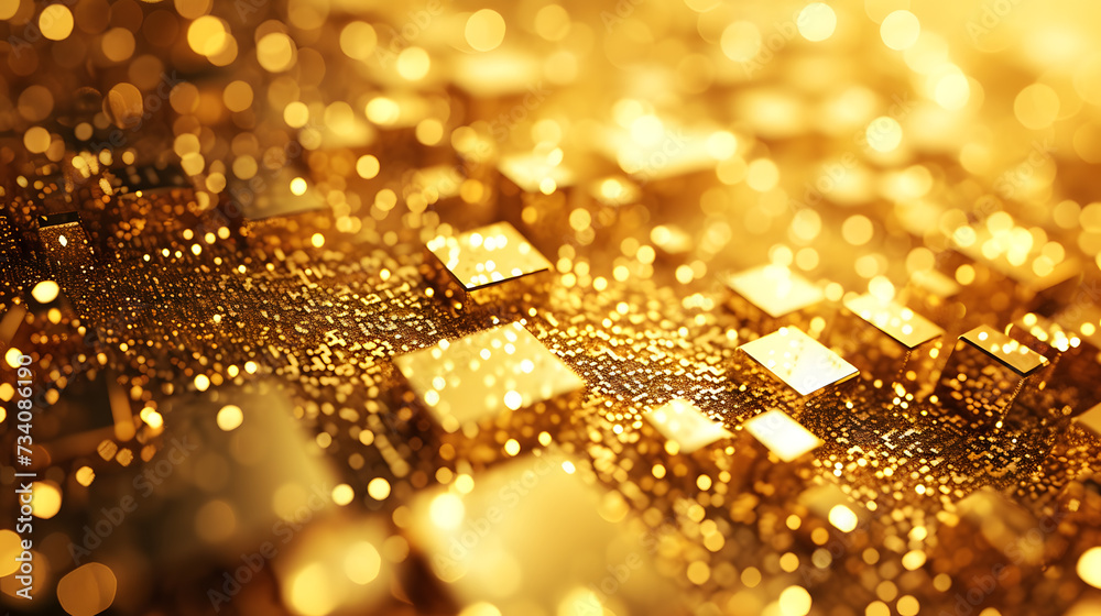 abstract pixelated background in gold, desktop background, aspect-ratio ...