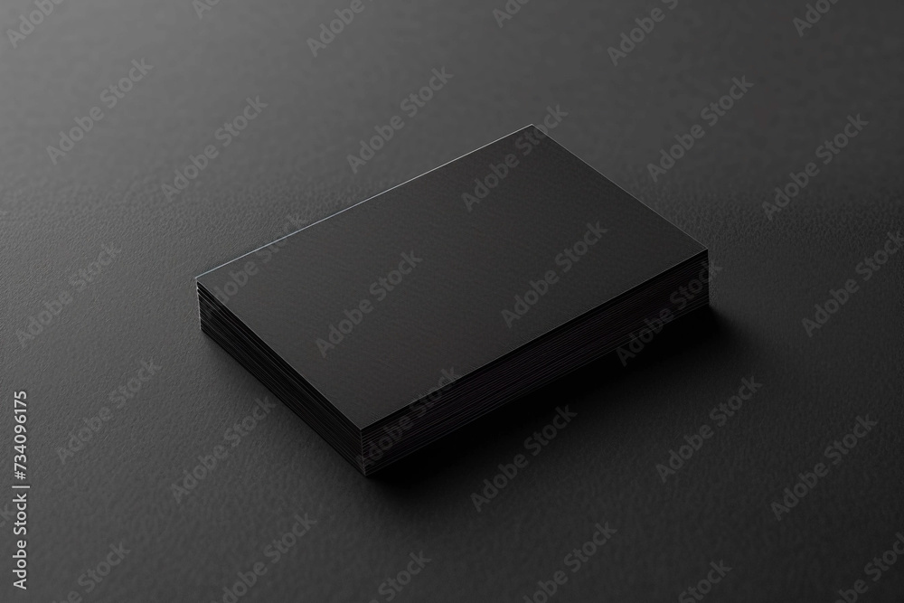 stack of black cards on dark surface - texture and shadows in focus ...