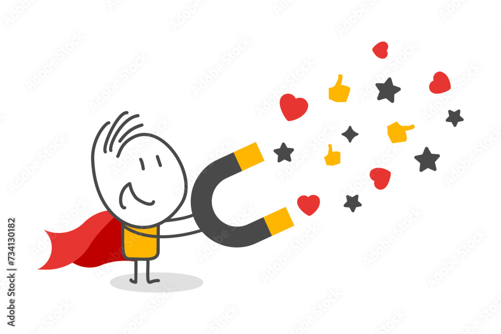 Stick figures. Social media. Isolated on white background. Hand drawn ...