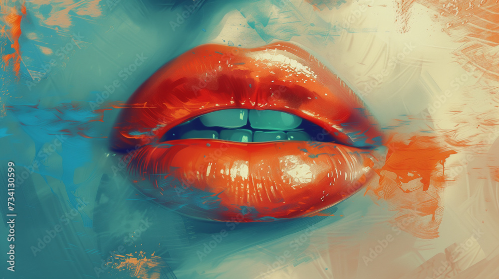 Artistic Expression: Luscious Lips and Bold Colors in Abstract Art ...