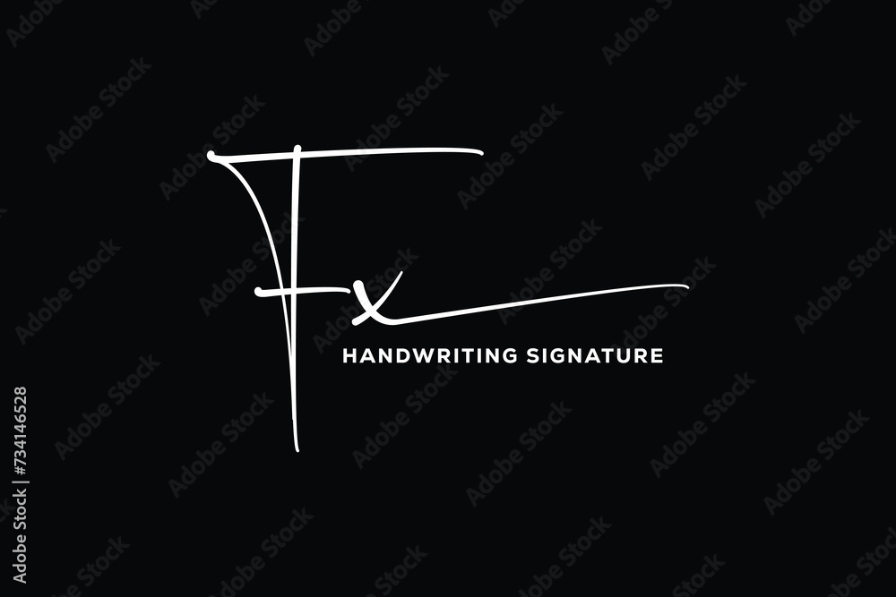 FX initials Handwriting signature logo. FX Hand drawn Calligraphy ...