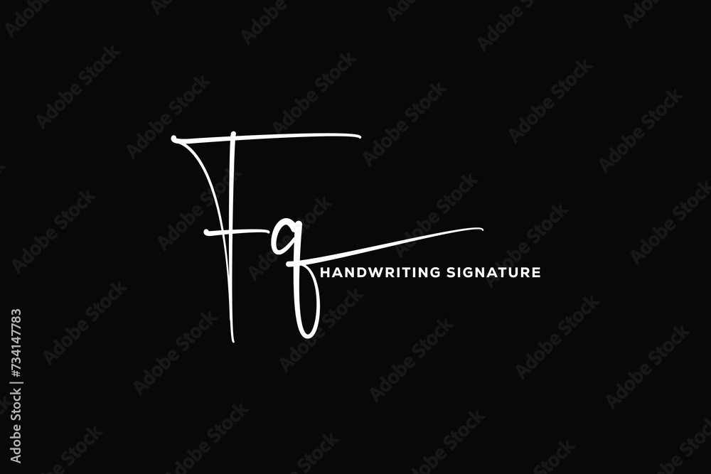 FQ initials Handwriting signature logo. FQ Hand drawn Calligraphy ...