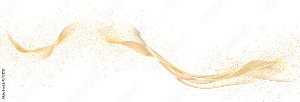 Gold Dust Swirl Elegant Wave, png file of isolated cutout object on ...