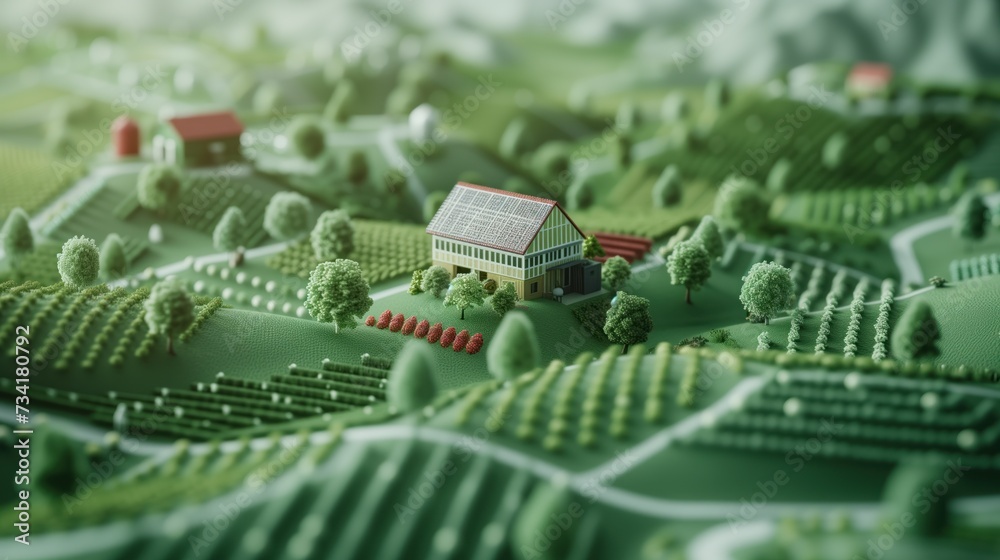 A conceptual visualization of a smart sustainable farm equipped with ...