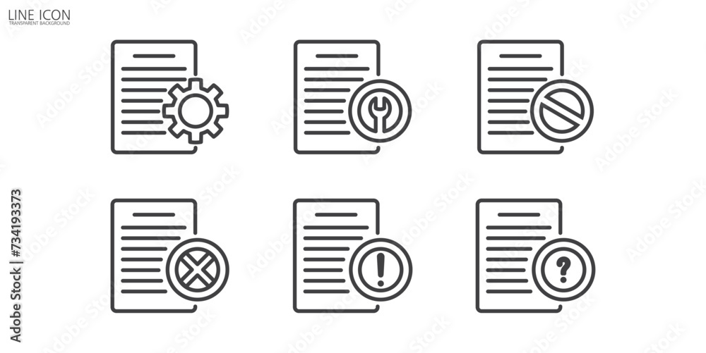 Simple Corrupted Icon Set File Error Report Icon Corrupted File Icon Vector Illustration