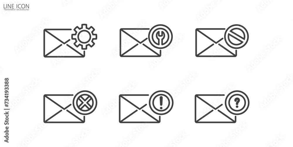 Vecteur Stock Simple Mail Corrupted icon set. message error report icon ...