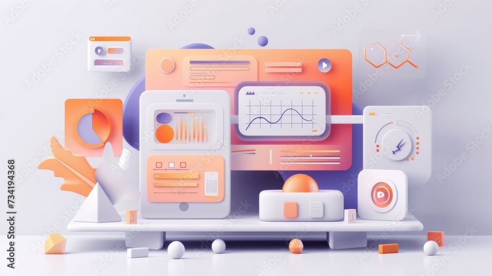 A modern and stylish user interface (UI) design, seamlessly merging ...