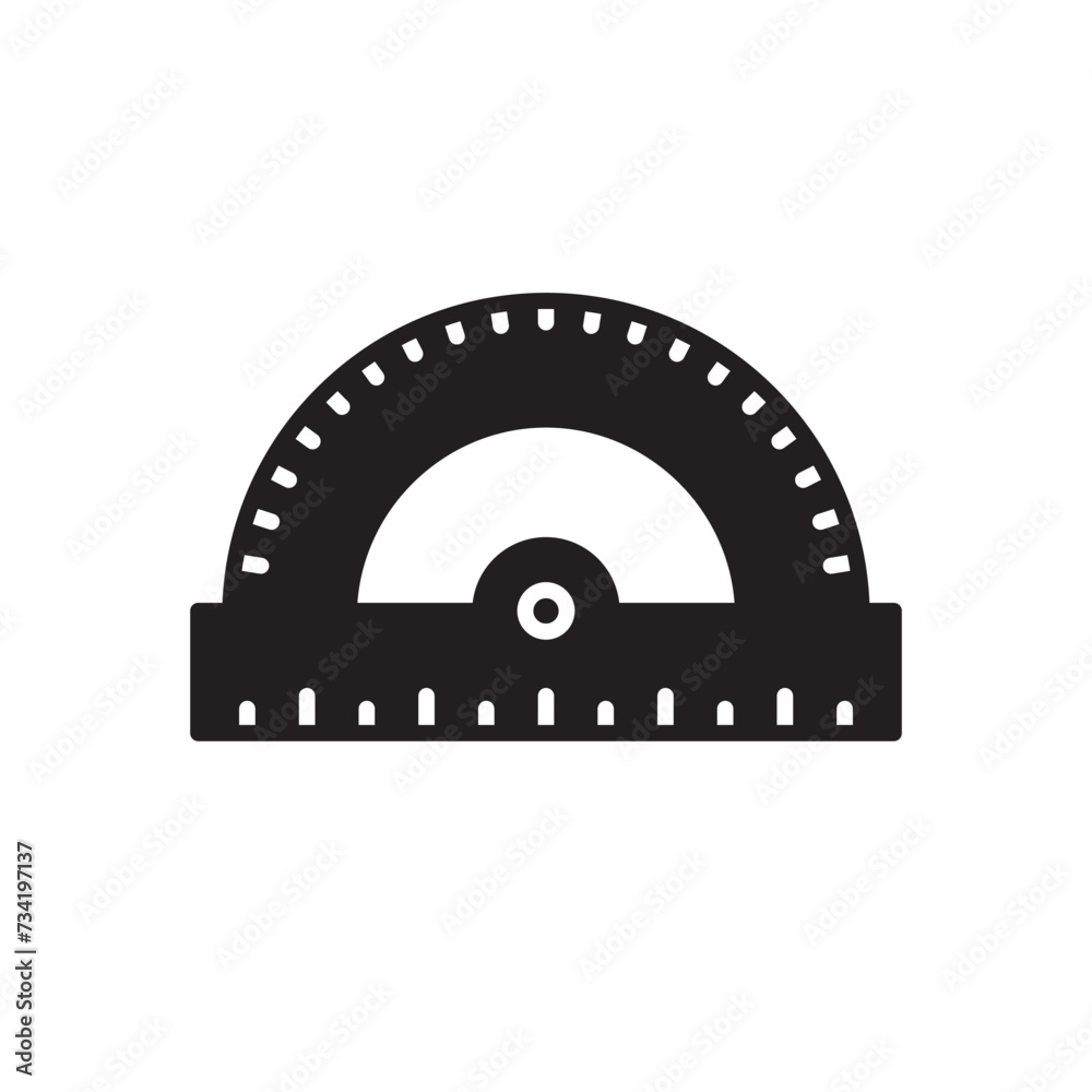 Protractor icon. Ruler flat sign design. Protractor symbol pictogram ...
