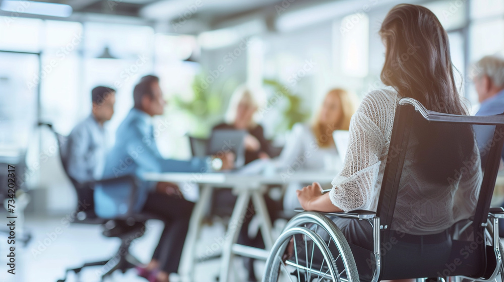 An inclusive team meeting where a sign language interpreter is ...