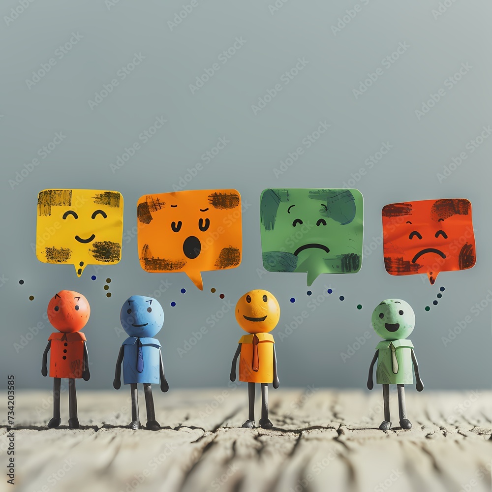 Colorful Figurines Experiencing a Spectrum of Emotions with Speech ...