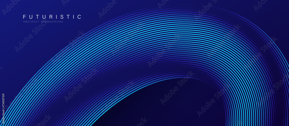 Blue abstract background with blue glowing geometric lines. Modern ...
